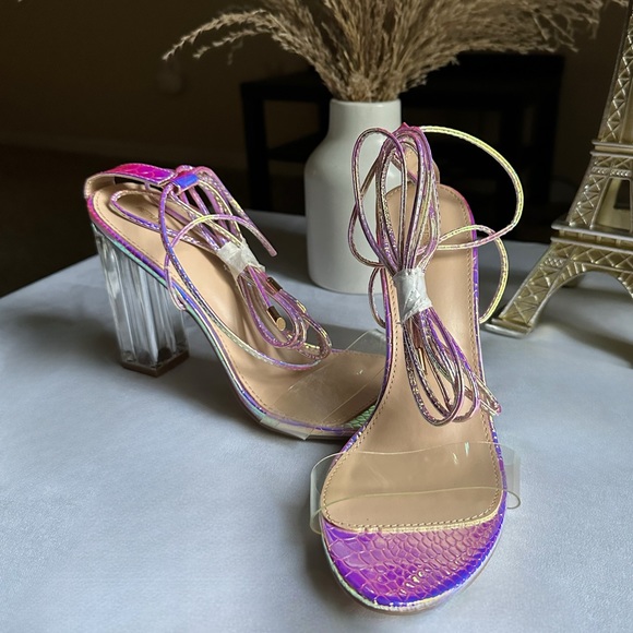 PrettyLittleThing | Shoes | Prettylittlething Iridescent Faux Snakeskin ...